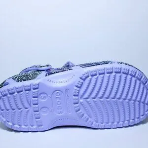 CROCS | Shoes | Womens Crocs Classic Clog Shoe Purple Butterfly Print ...